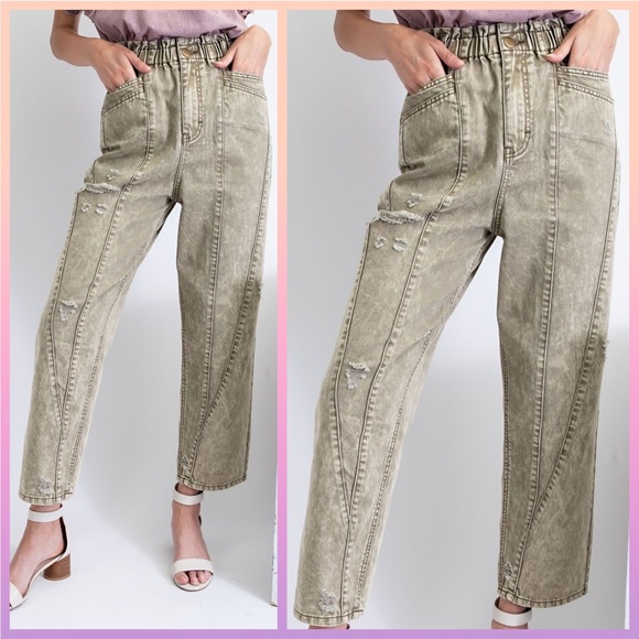 easel | Pants & Jumpsuits | Easel Boyfriendstyle Cropped Denim Pants ...